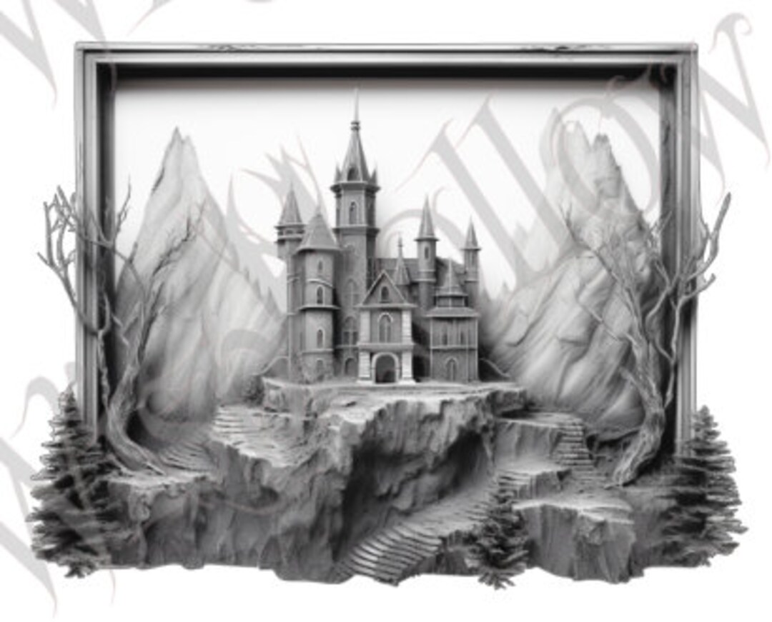 3D Castle Illusion Castle Laser Engraving Design Glowforge Laser ...