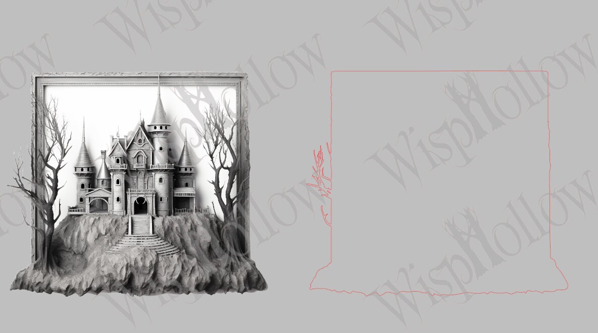 3D Castle Illusion Castle Laser Engraving Design Glowforge Laser ...