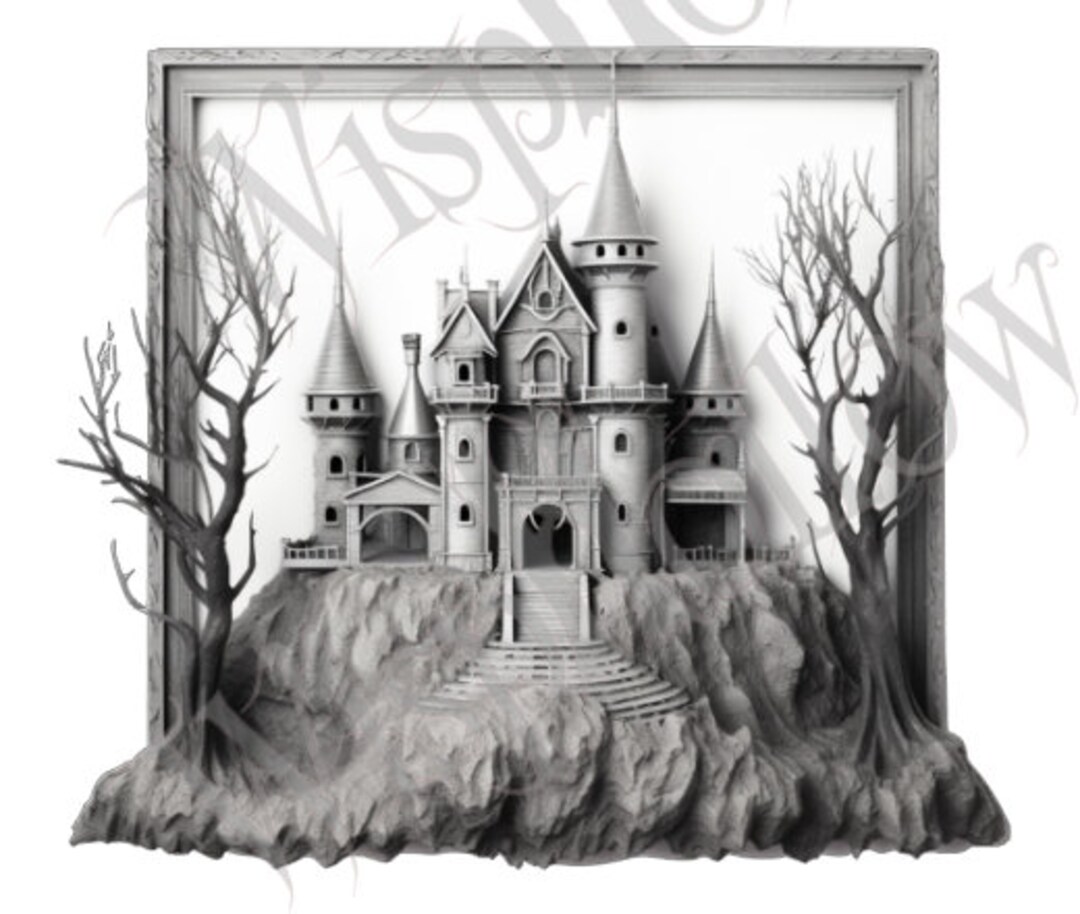 3D Castle Illusion Castle Laser Engraving Design Glowforge Laser ...