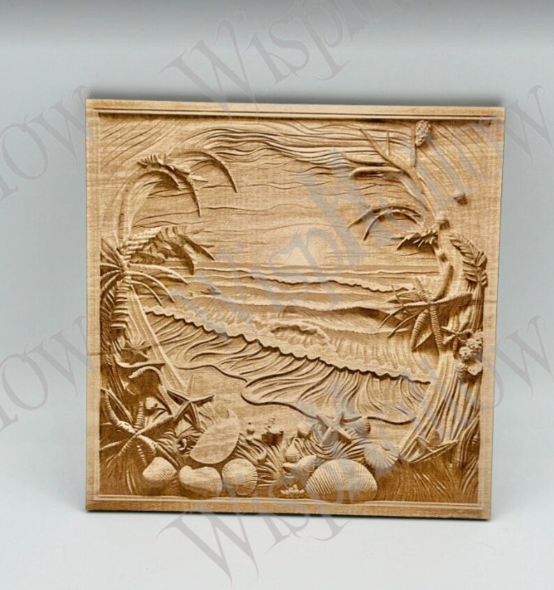 Beach Laser Engraving File Digital File 3D Illusion PNG for Engraving - Etsy