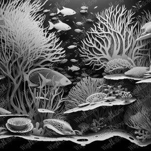 Fish | Underwater | Laser Engraving Design | Glowforge | Laser ...