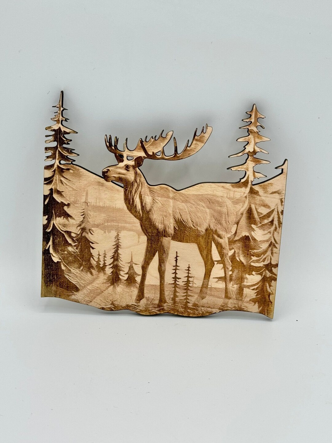 3D Moose Illusion | Moose | Laser Engraving Design | Glowforge | Laser ...