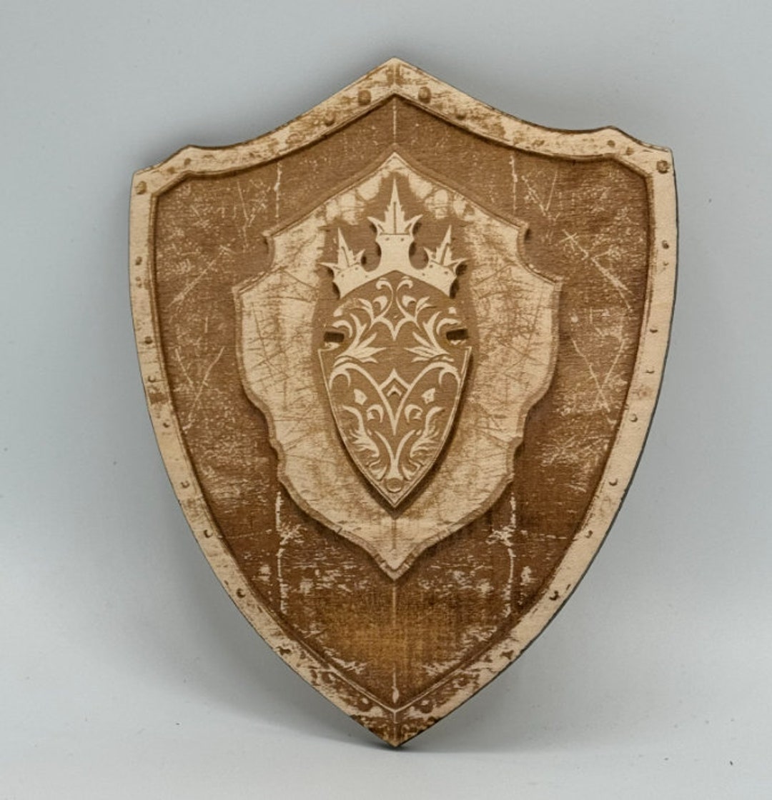 Gothic Medieval Knights Shield Wall Art, 3D Illusion Glowforge Laser ...