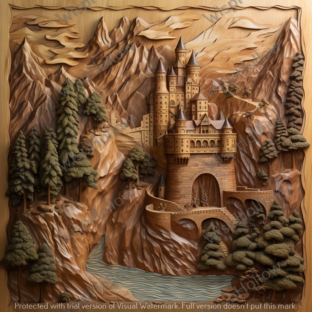 Fantasy Castle | Castle | Laser Engraving Design | Glowforge | Laser ...