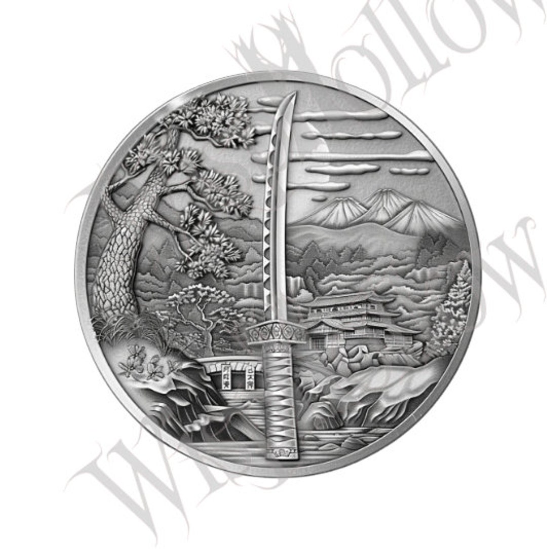 Samurai Sword Coin | Laser Engraving Design | Glowforge | Laser ...