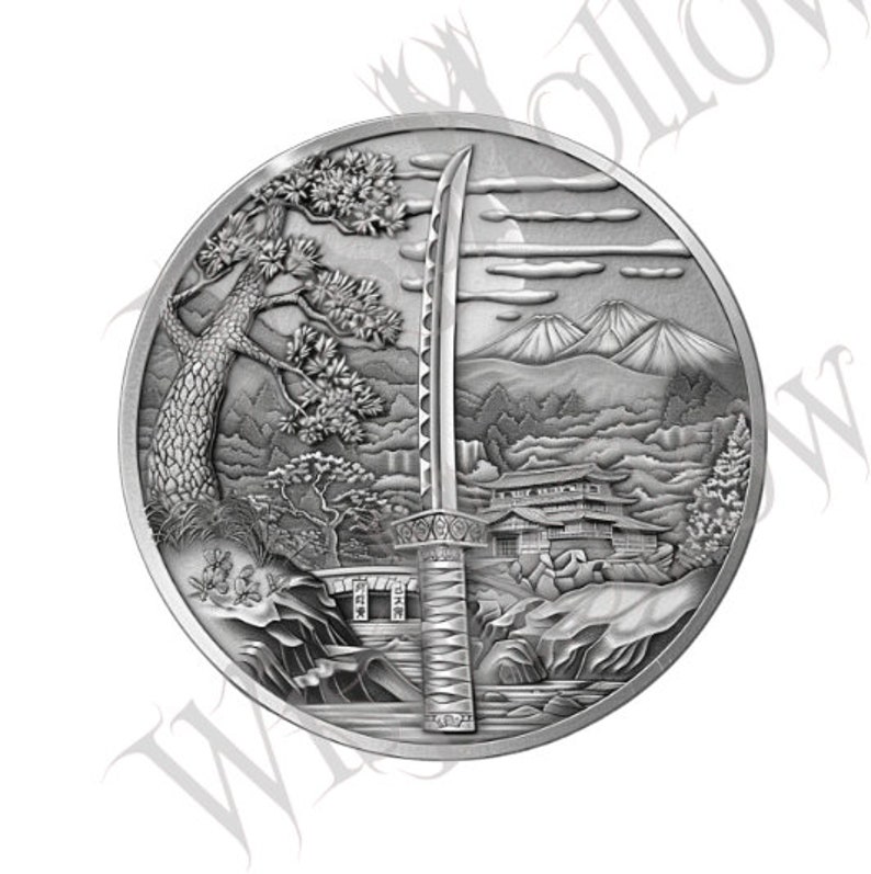 Samurai Sword Coin | Laser Engraving Design | Glowforge | Laser ...