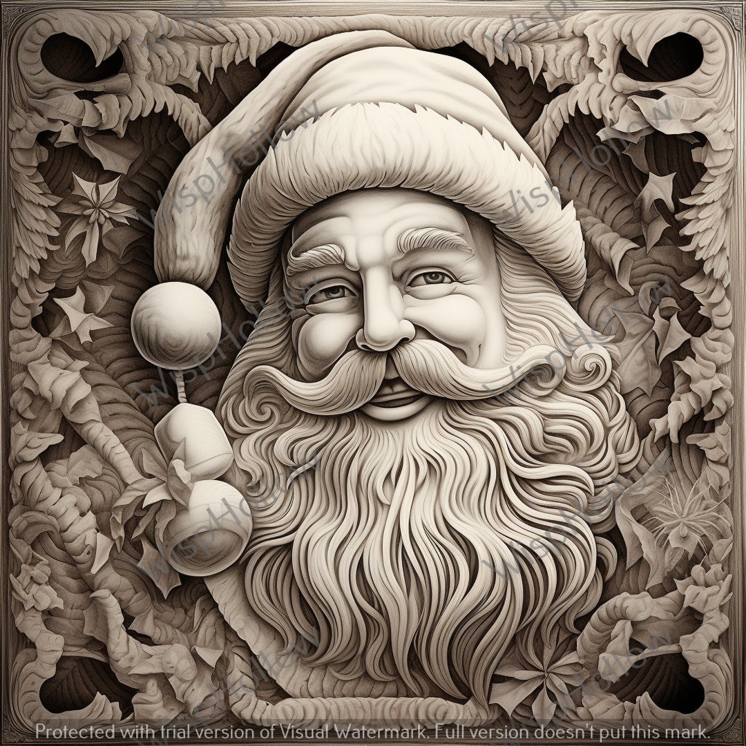 Santa Claus | Christmas | Laser Engraving Design | Glowforge | Laser ...
