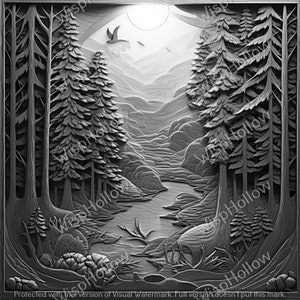 Forest Scene | Laser Engraving File | Digital File | 3D Illusion | PNG ...