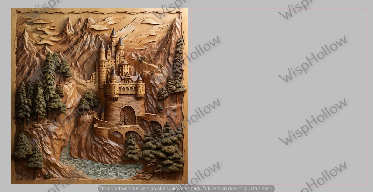 Fantasy Castle Castle Laser Engraving Design Glowforge - Etsy