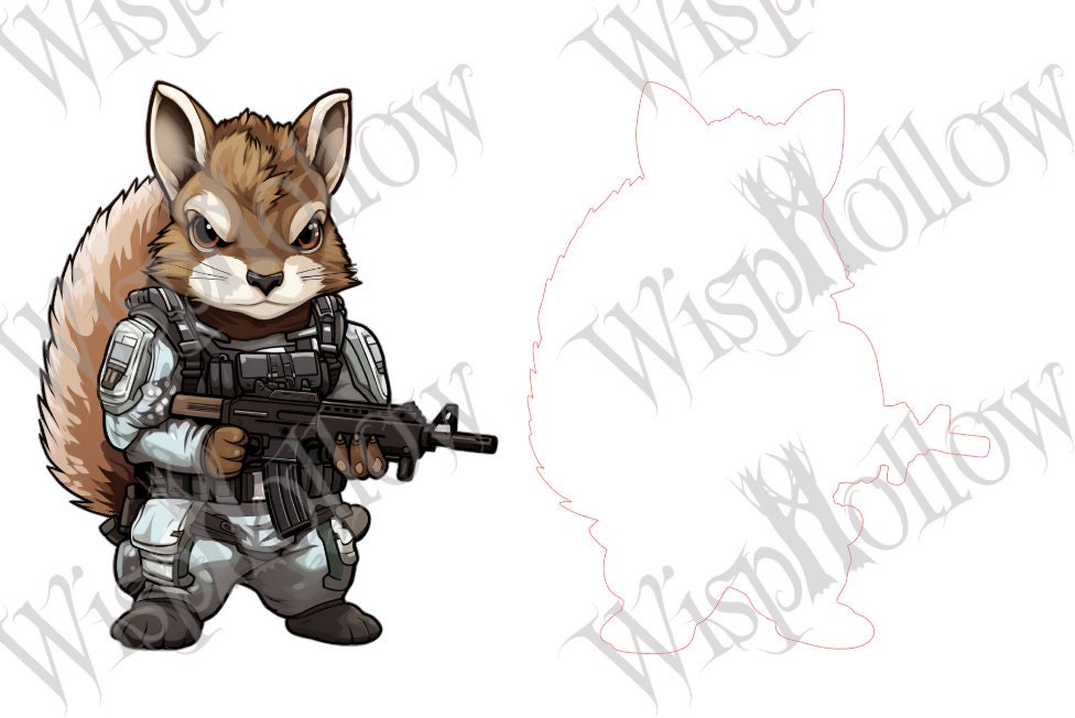 Squirrel Combat Squirrel Laser Engraving Glowforge Laser Engraving File ...