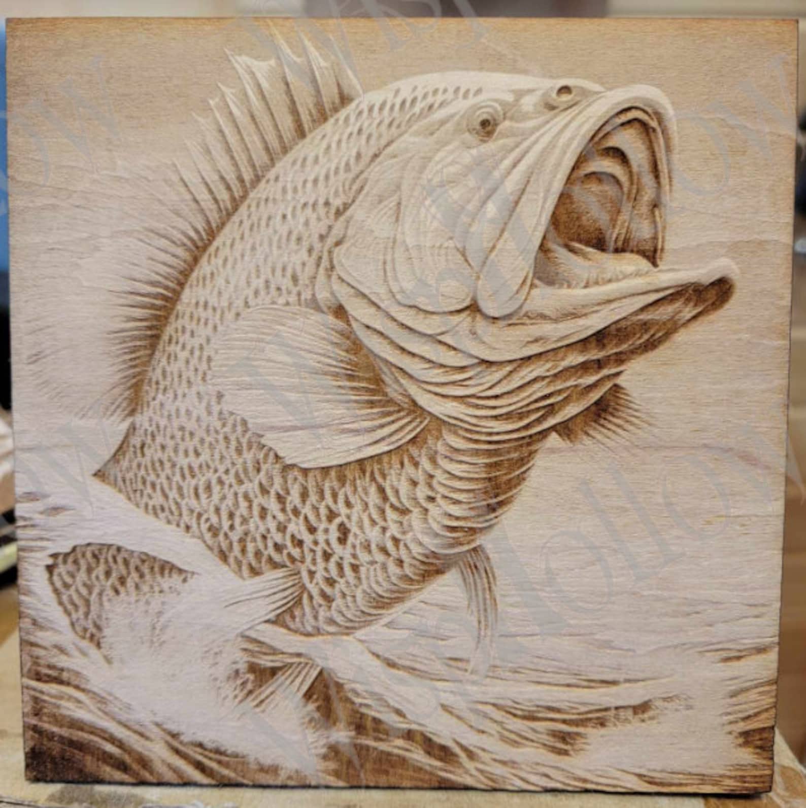Fishing Fish Laser Engraving Design Glowforge Laser Engraving File ...
