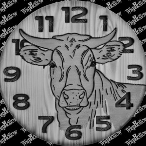 Cow Head Clock Face Laser Engraving Design Glowforge Laser Engraving ...