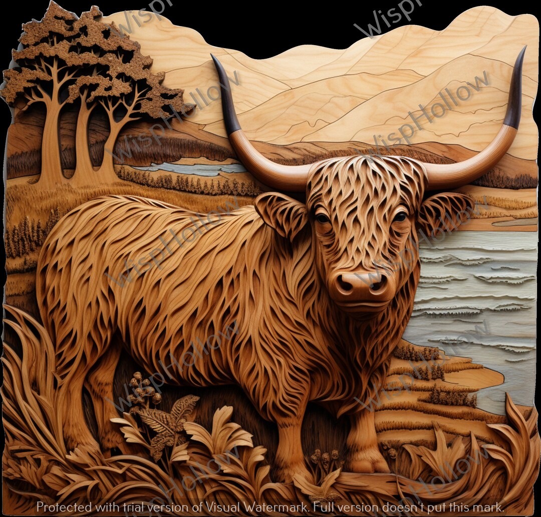 Highland Cow | Cow | Laser Engraving Design | Glowforge | Laser ...