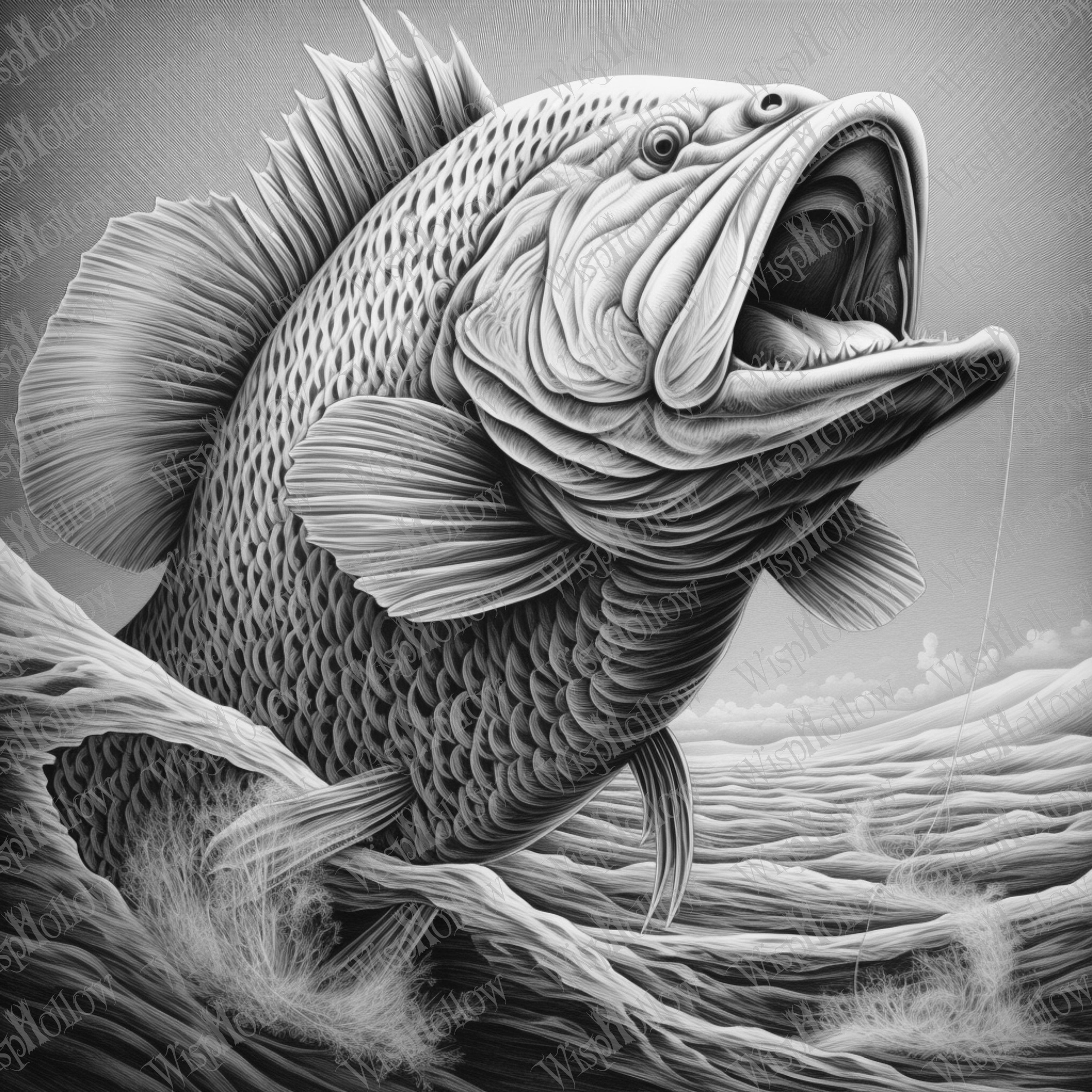 Fishing Fish Laser Engraving Design Glowforge Laser Engraving File ...