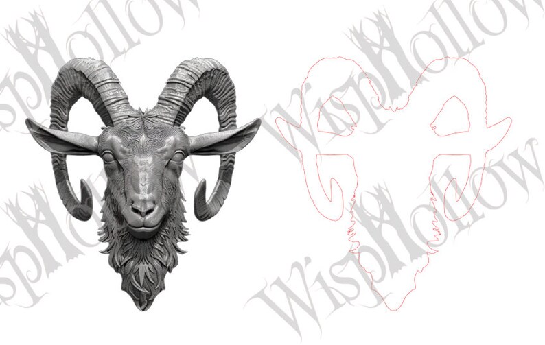 Goat Goat Head Laser Engraving Design Glowforge Laser Engraving File ...
