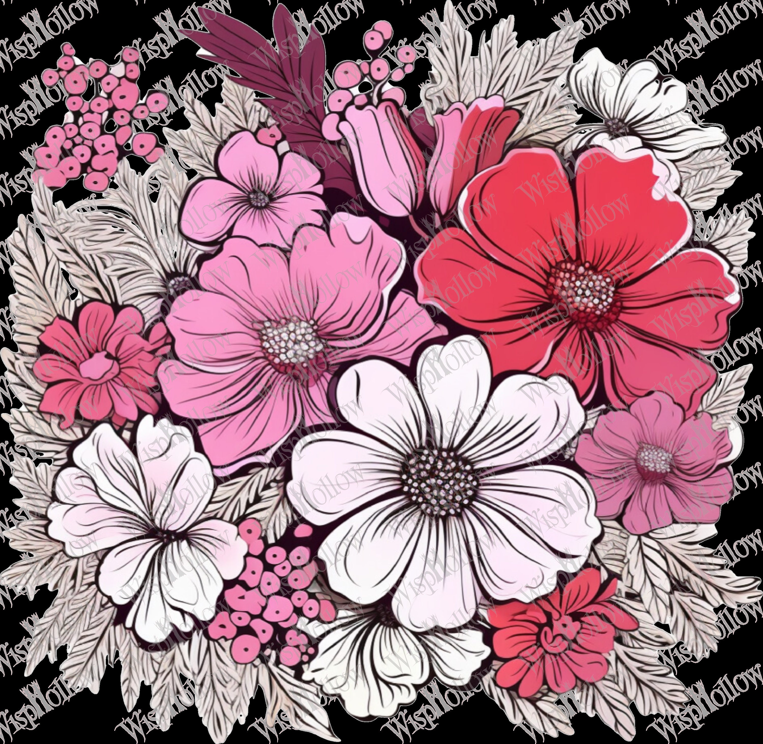 Flower Flower Bouquet Laser Engraving Design Glowforge Laser Engraving ...