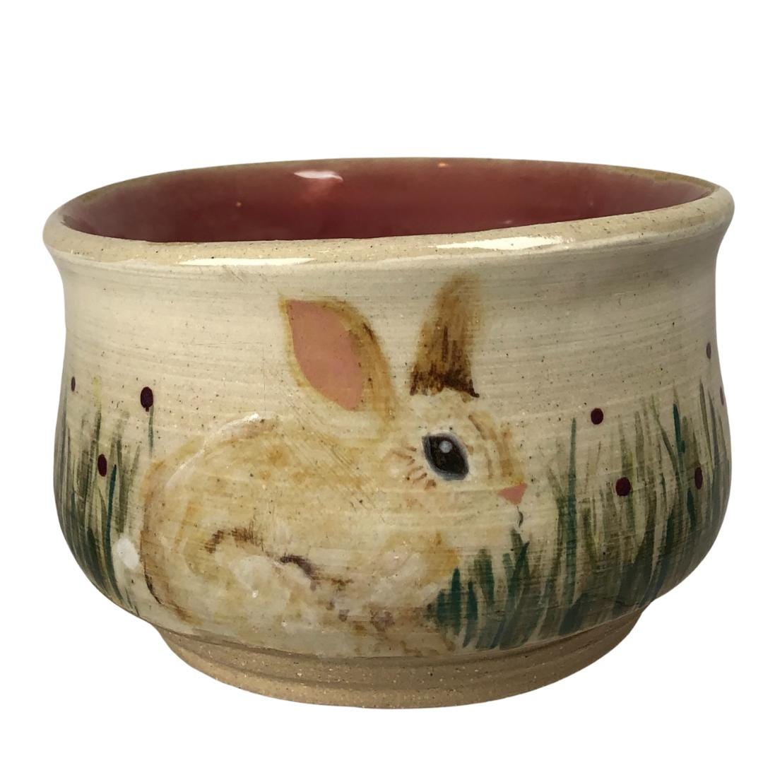 Ceramic Rabbit Bowl, Bunny Serving Bowl, Spring Decor, Hand Painted ...