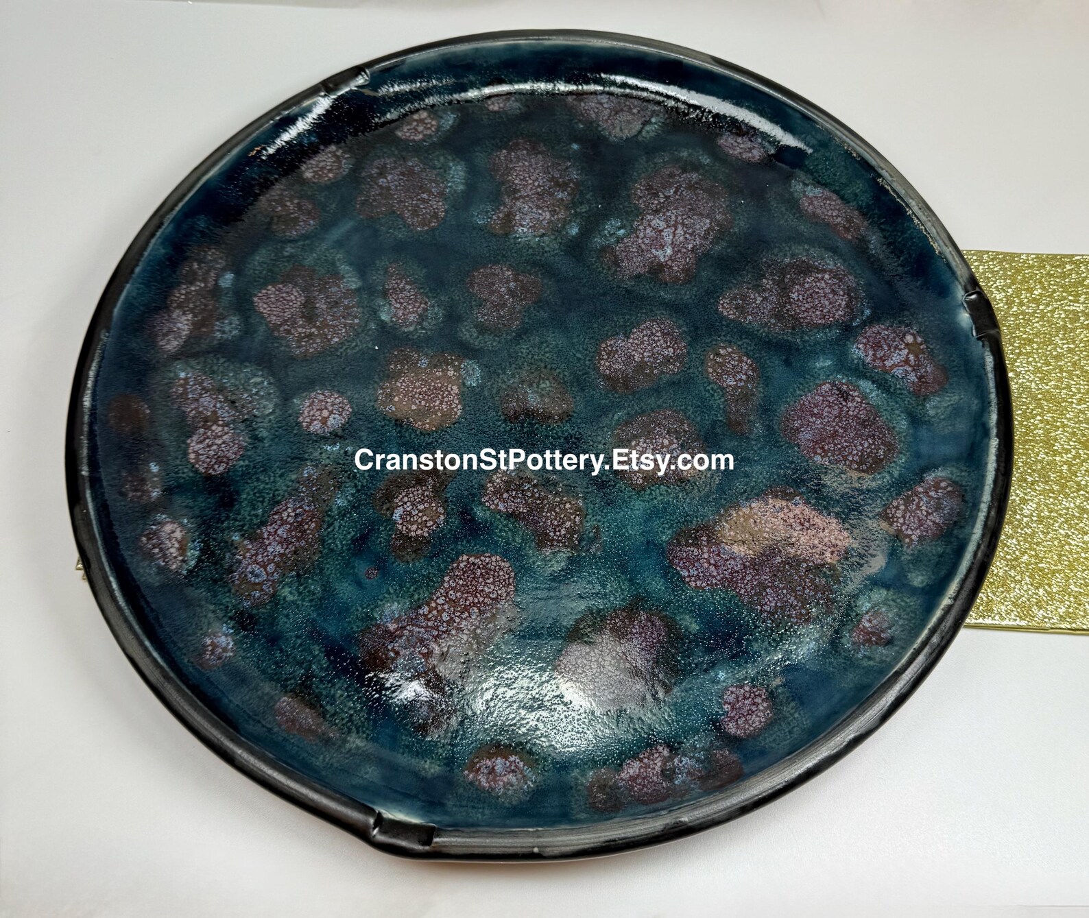 Frozen Pond Glaze Platter #38, Purple and Blue Plate, Ten Inch ...