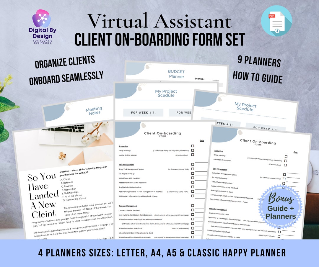 Client On-boarding Form Bundle Modern V.A. Printable New - Etsy