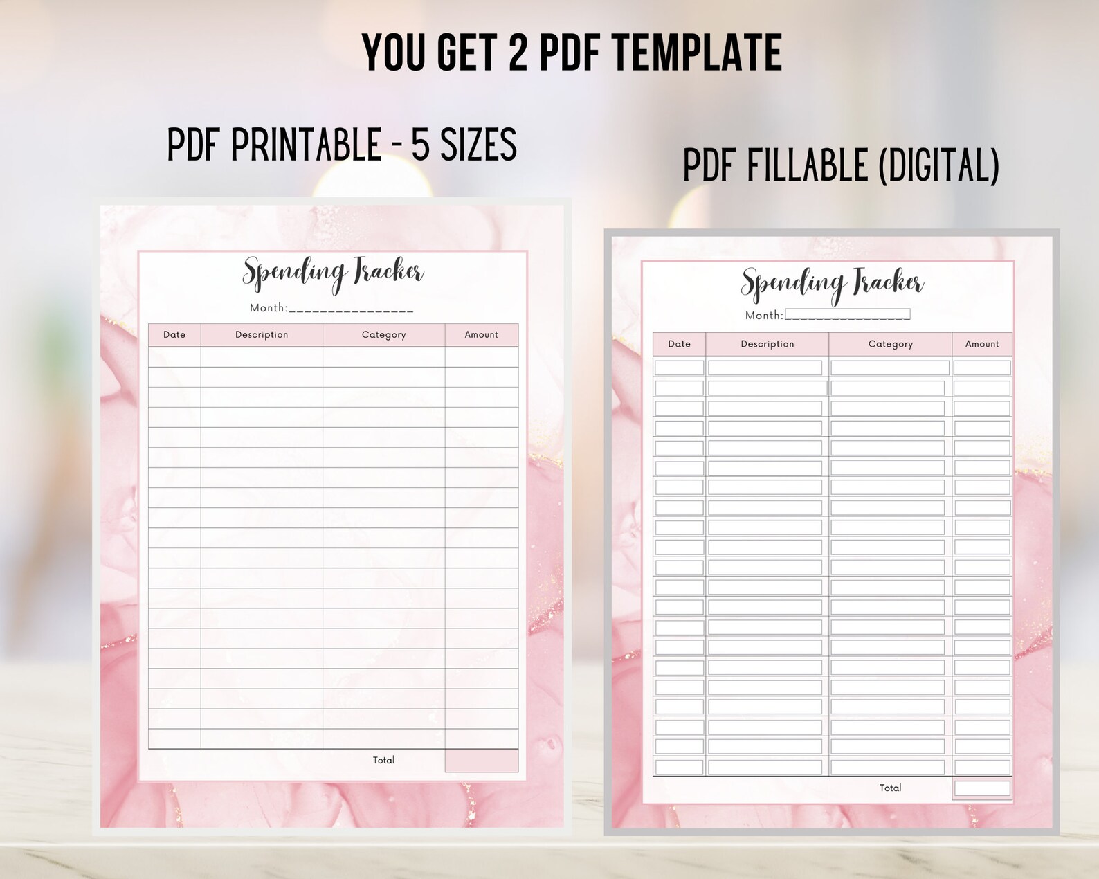 Spending Tracker Printable & Fillable, Expense Tracker, Budget Template ...