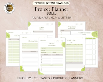Project Planner Printable Project Management Project Timeline Tracker ...