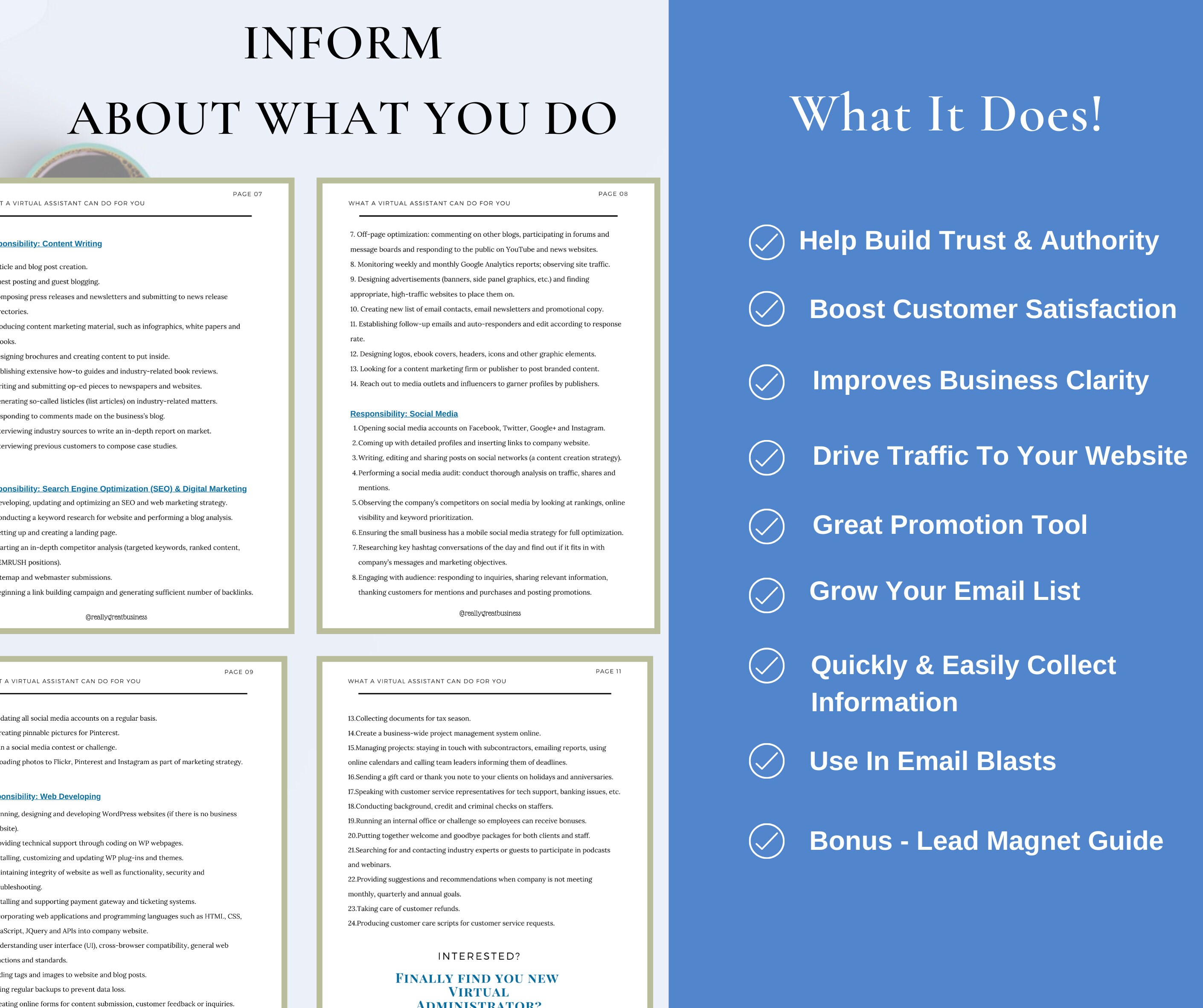 Virtual Assistant, Editable Lead Magnet Canva Template, Editable Canva ...