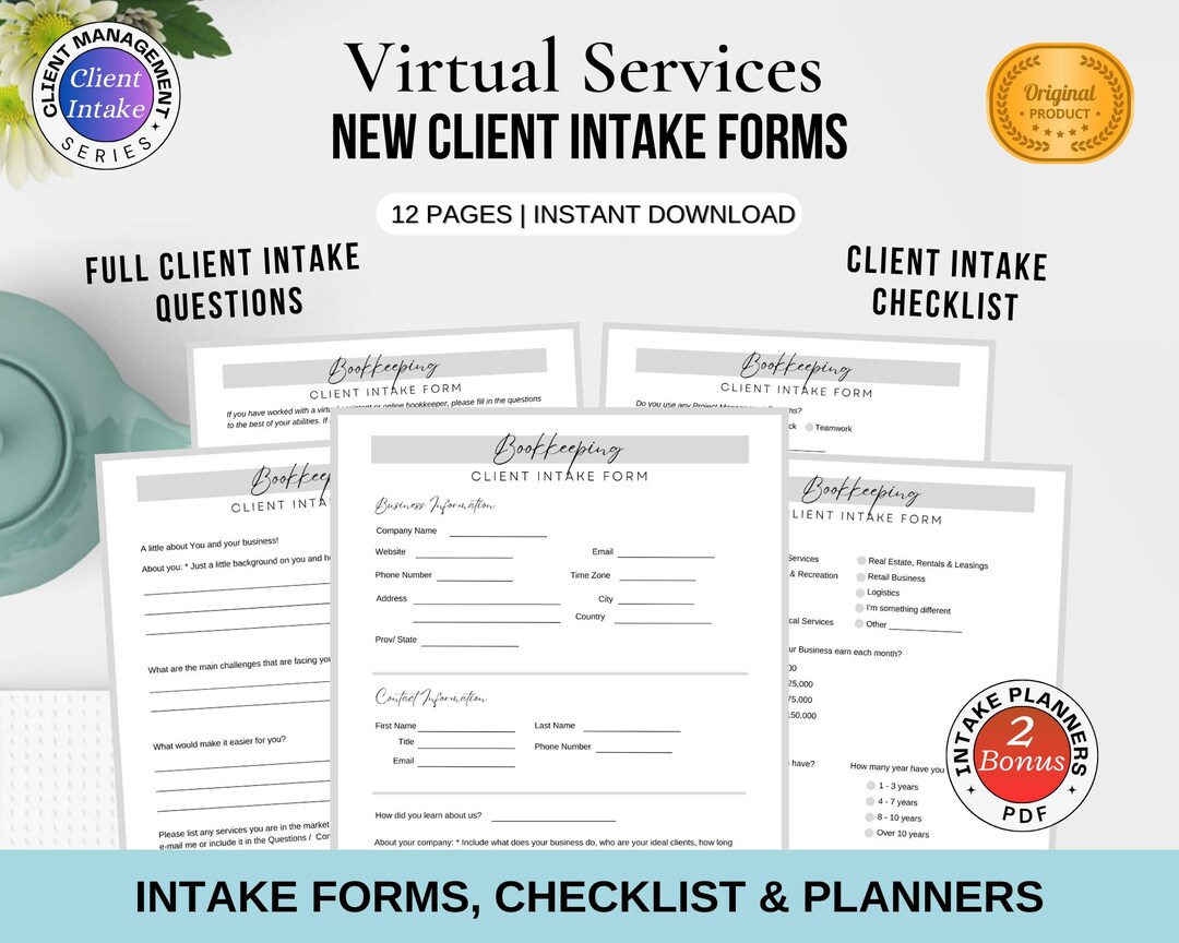 Virtual Assistant Client In-take Business Questionnaire Form Printable ...