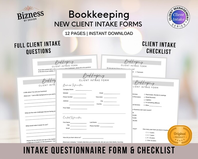 Virtual Assistant Client In-take Business Questionnaire Checklist ...