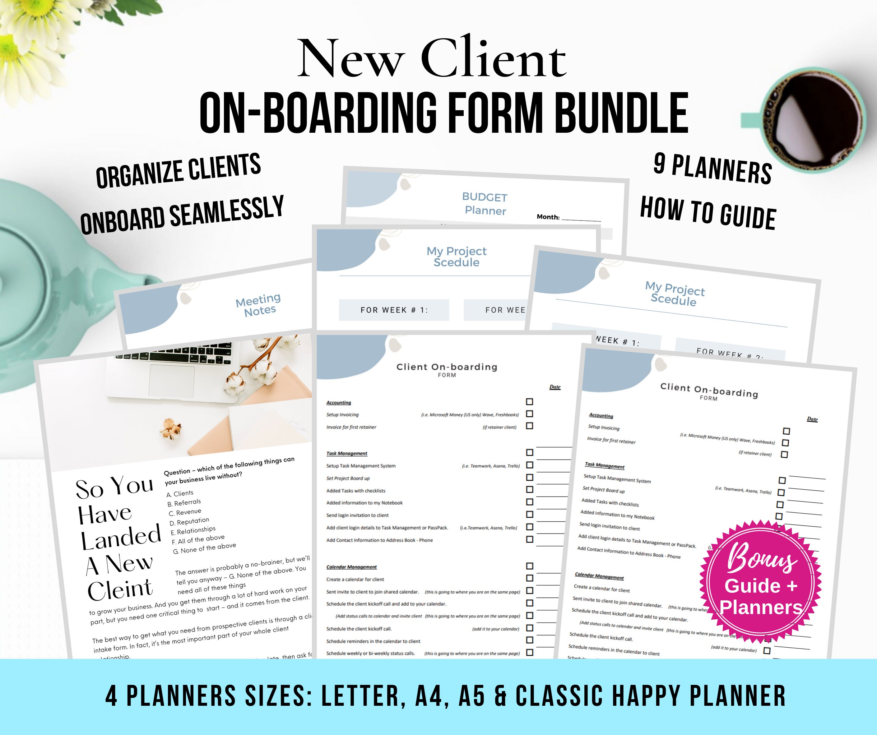 Client On-boarding Form Bundle, Modern V.A., Printable, New Client Form ...