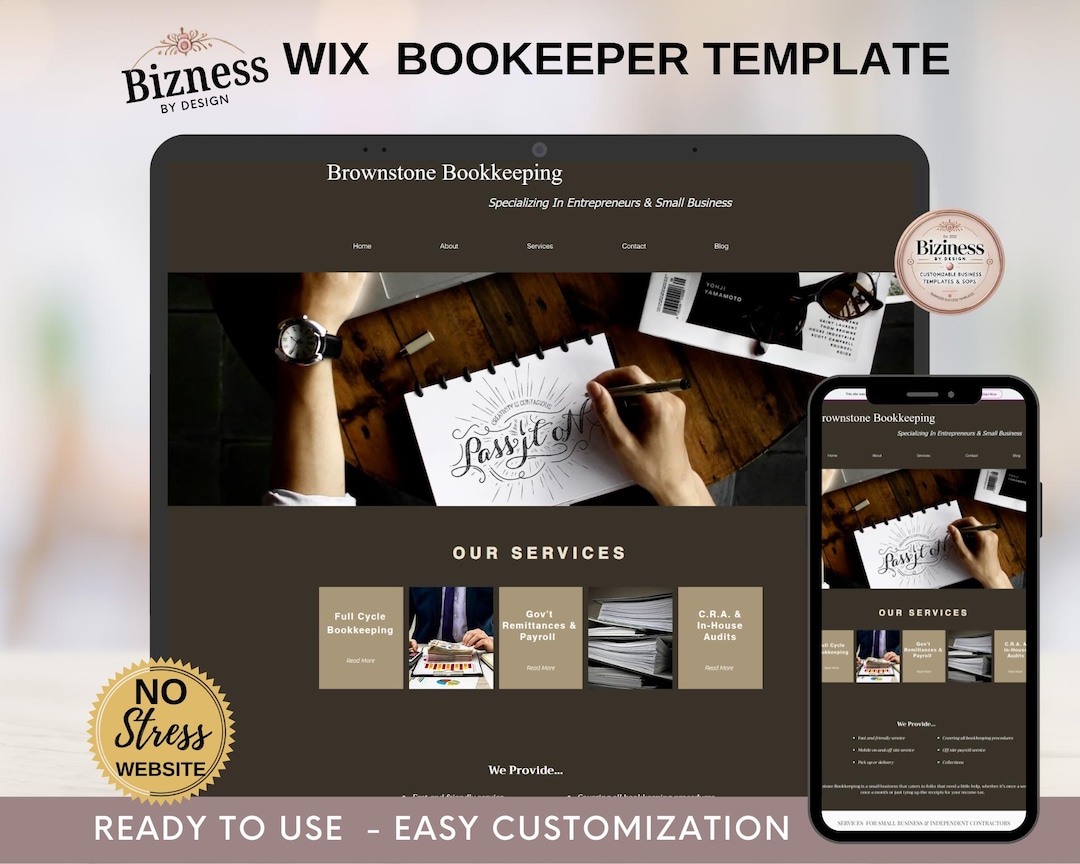 Accountant Wix Traditional Classic Aesthetic Website Template Website ...