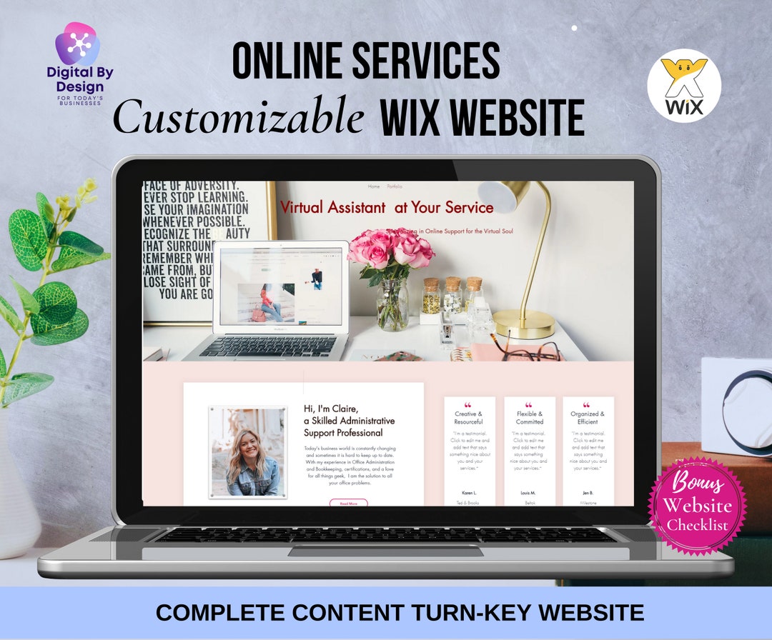 WIX Template Virtual Assistant Online Services Complete Template Wix ...