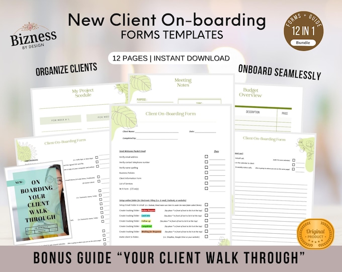 Client In-take Form, PDF Templates, Business Start-up, Fill in Forms ...