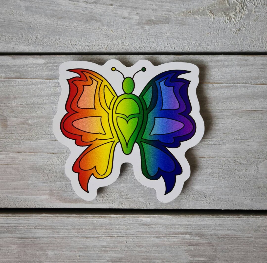 LGBTQ Pride Butterfly Sticker - Etsy