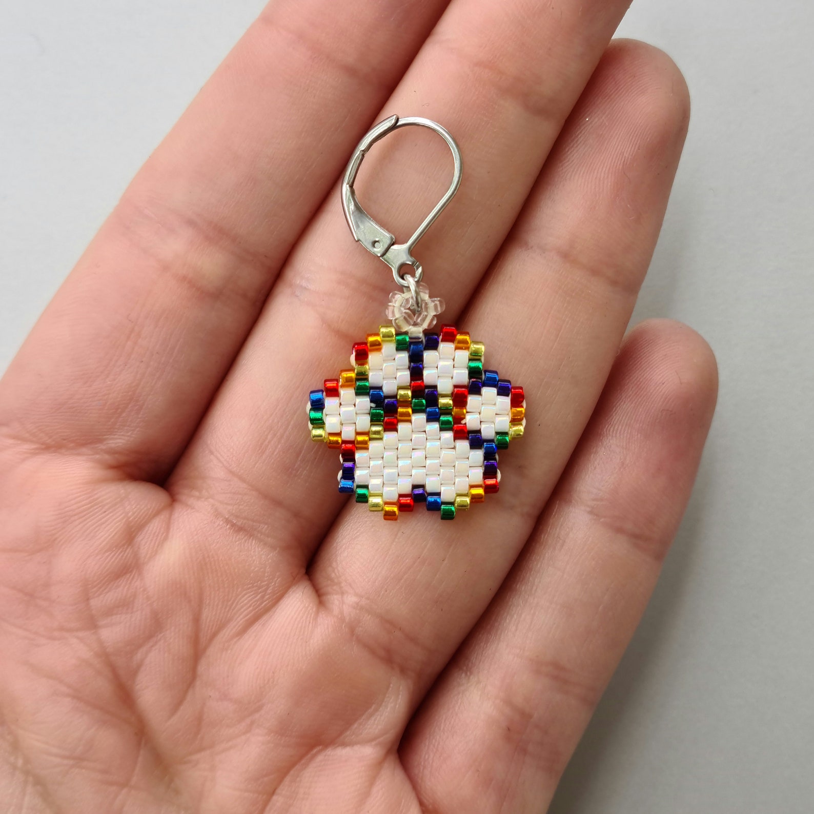 PDF Rainbow Pawprint Brick Stitch Pattern | Beading Pattern | Charms ...