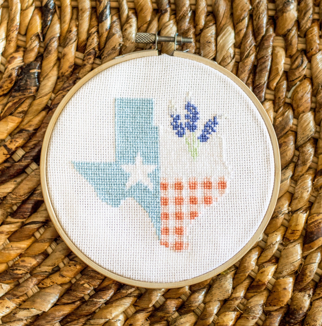 Texas State Bluebonnets Cross Stitch Pattern PDF - Etsy