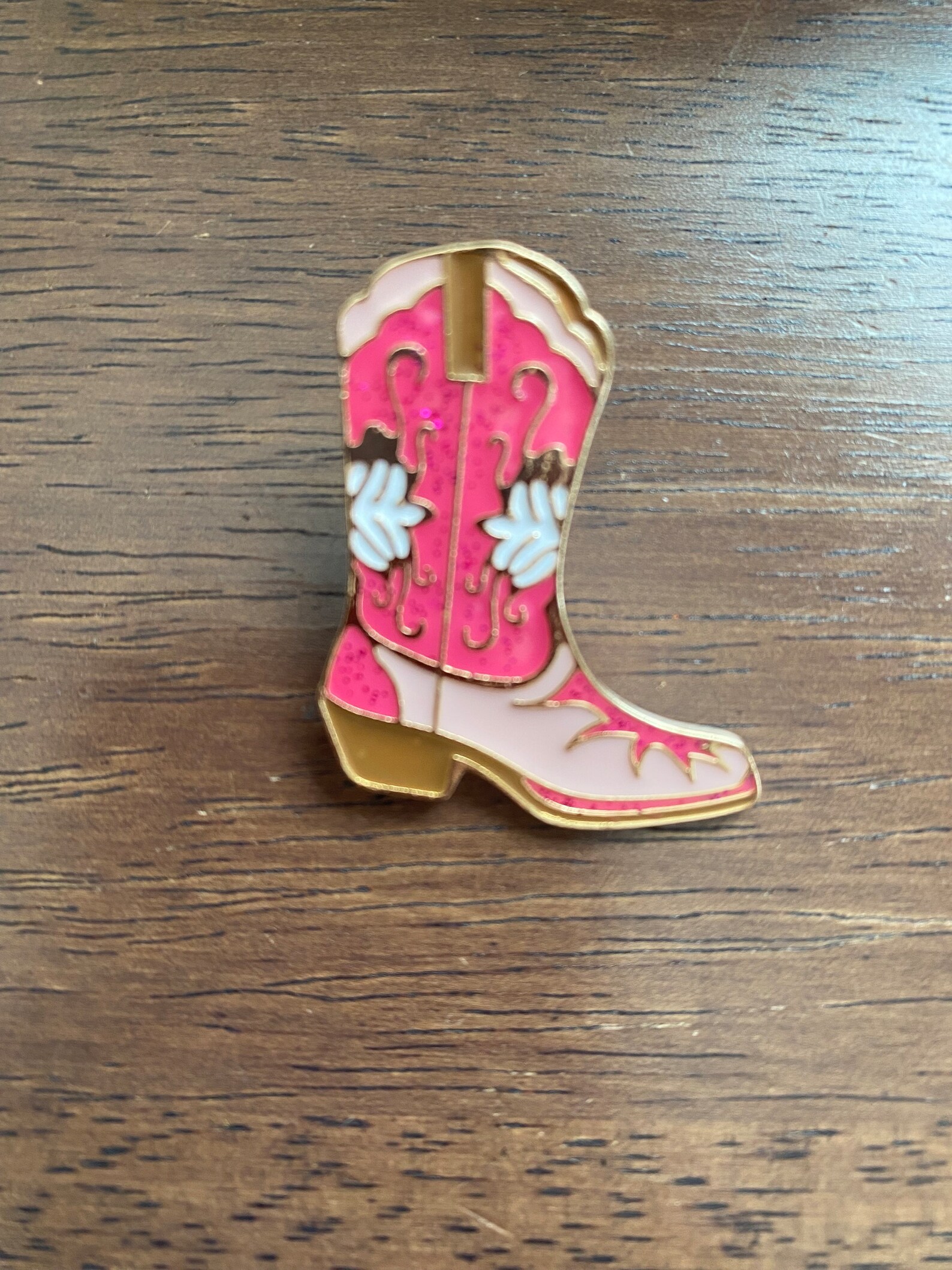 Pink Cowboy Boot Enamel Pin - Etsy