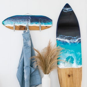 Surfboard Towel Rack, Key Holder, Coat Rack Surfboard Decor Surfboard ...