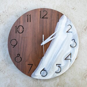 Pearl Resin Clock Wood Clocks for Wall Clock Gift for New Home Gift for ...