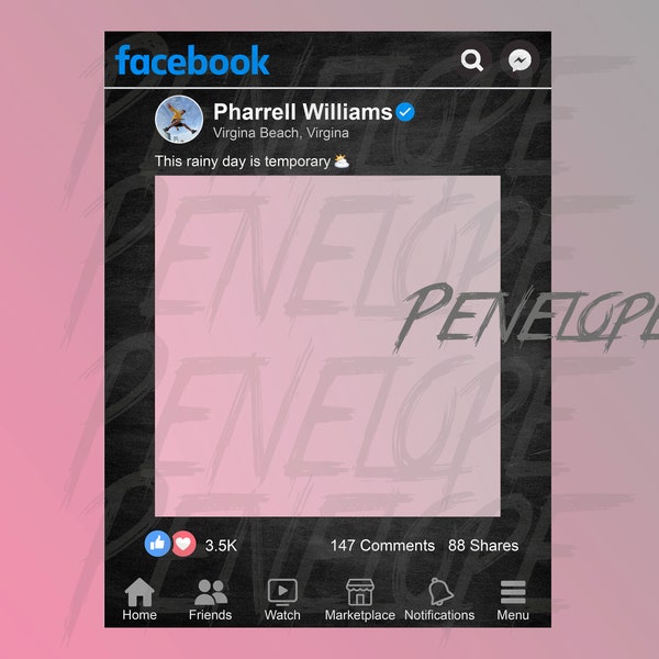 Facebook Selfie Frame - Etsy