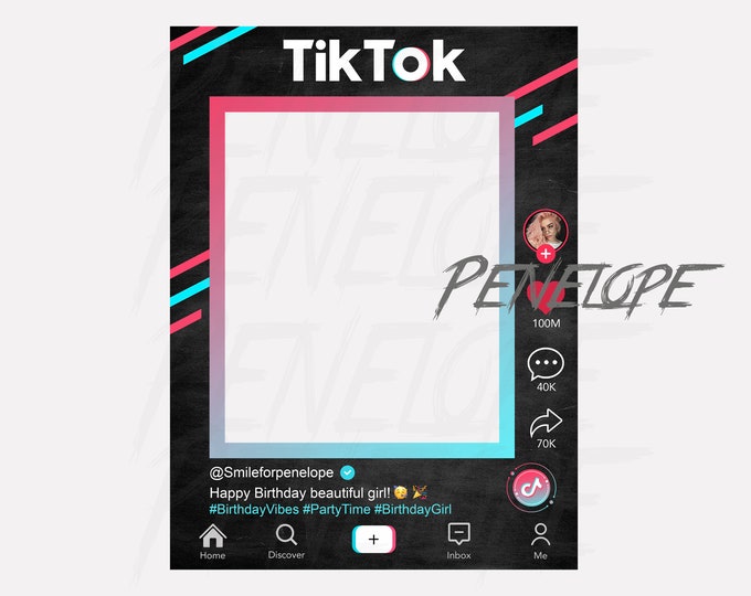 PREMIUM TIKTOK CHALK Cut Out Frame, Custom, Photobooth, Selfie, Frame ...