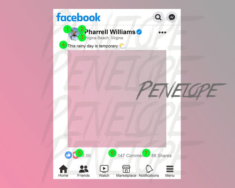 SIMPLE FACEBOOK WHITE, Custom, Cut Out Frame, Photobooth, Selfie ...