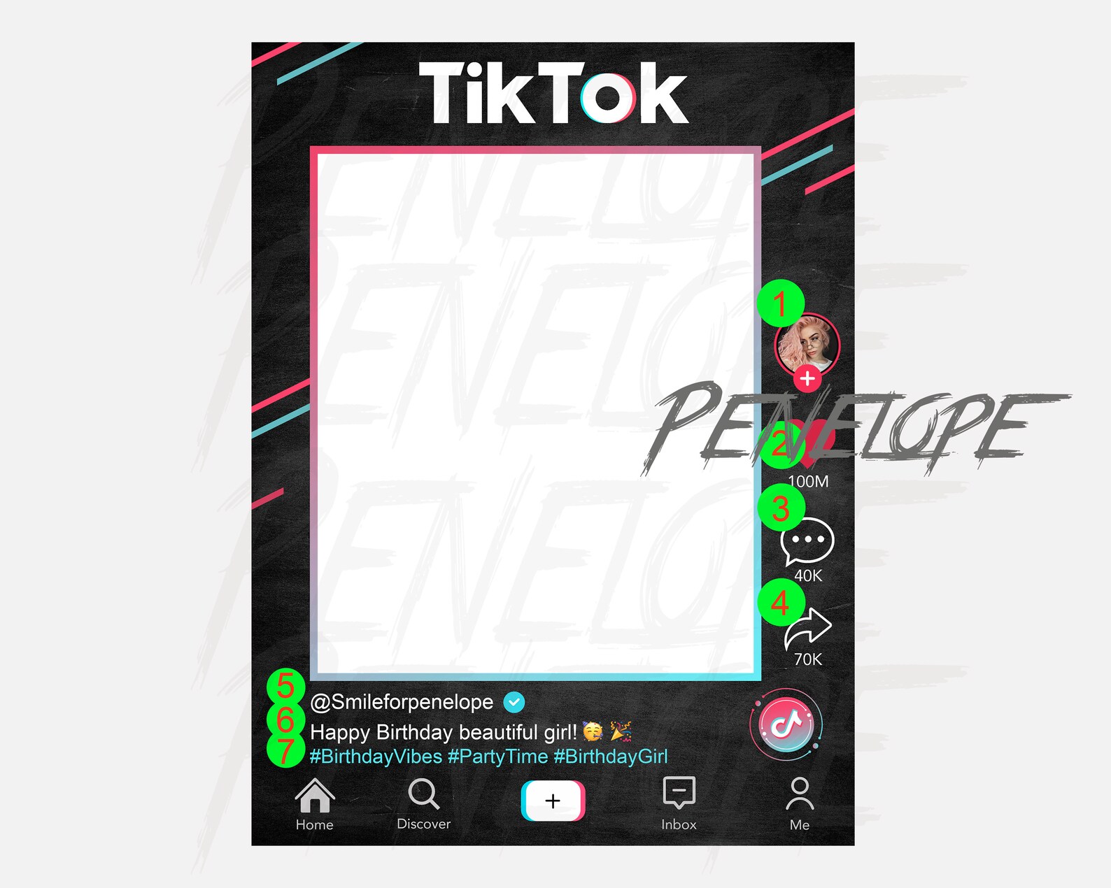PREMIUM TIKTOK CHALK Cut Out Frame Custom Photobooth - Etsy