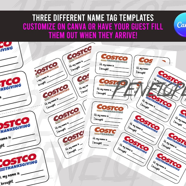 Costco Name Tag Printable - Etsy