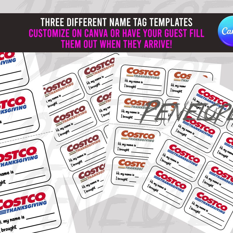Costco Name Tag Printable - Etsy