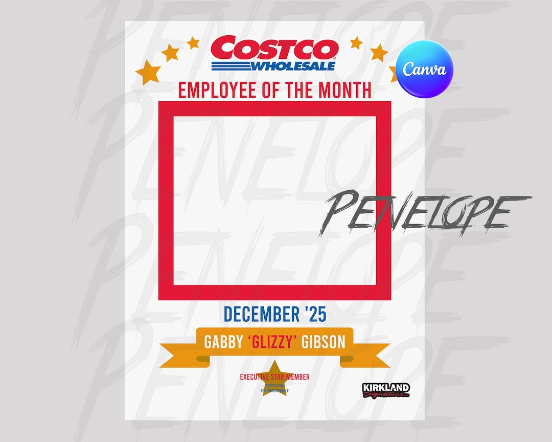 Costco Selfie Frame, Employee of the Month, Canva Template (digital ...