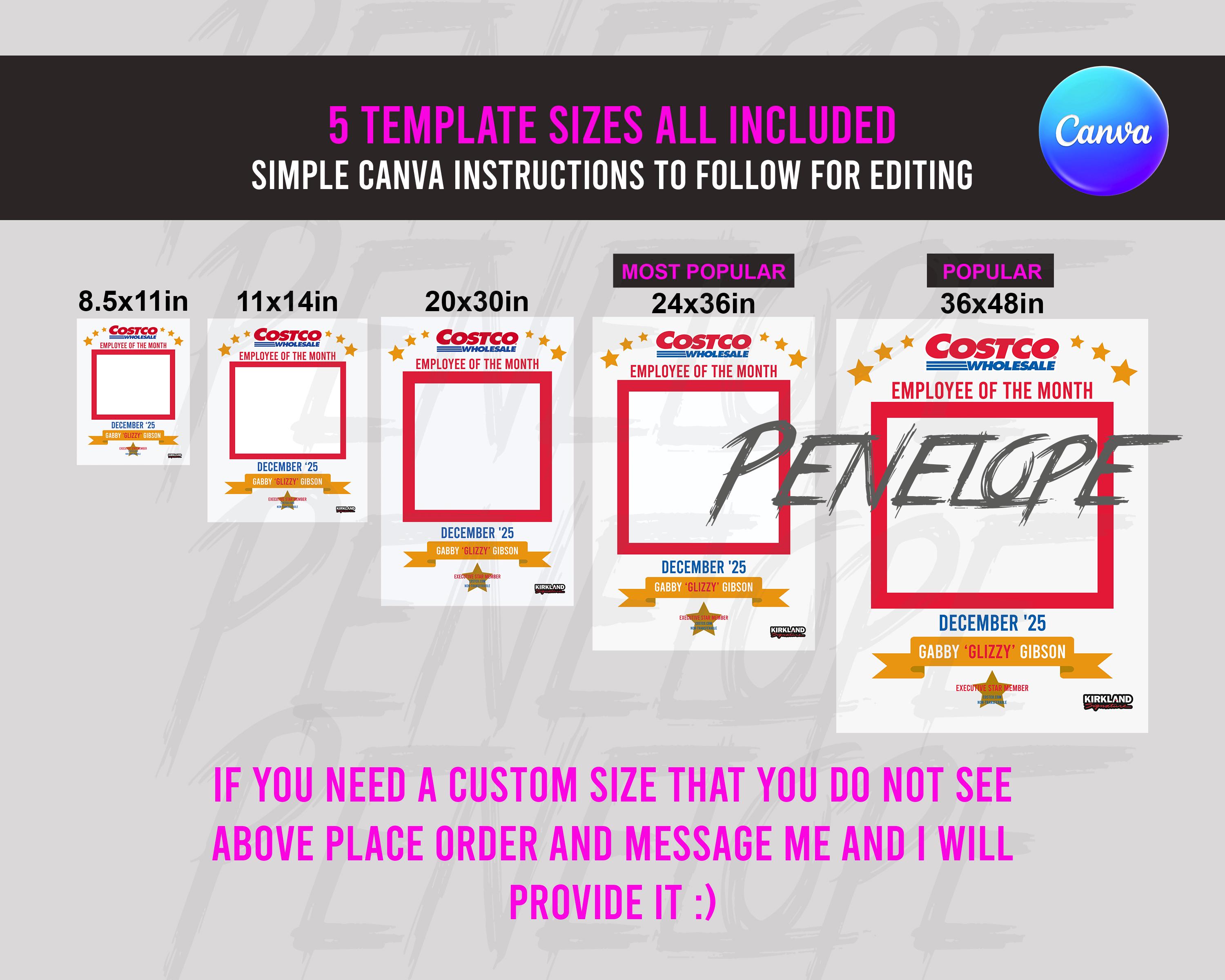 Costco Selfie Frame, Employee of the Month, Canva Template (digital ...