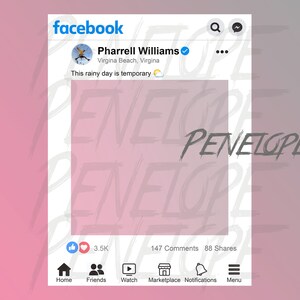 SIMPLE FACEBOOK WHITE, Custom, Cut Out Frame, Photobooth, Selfie ...