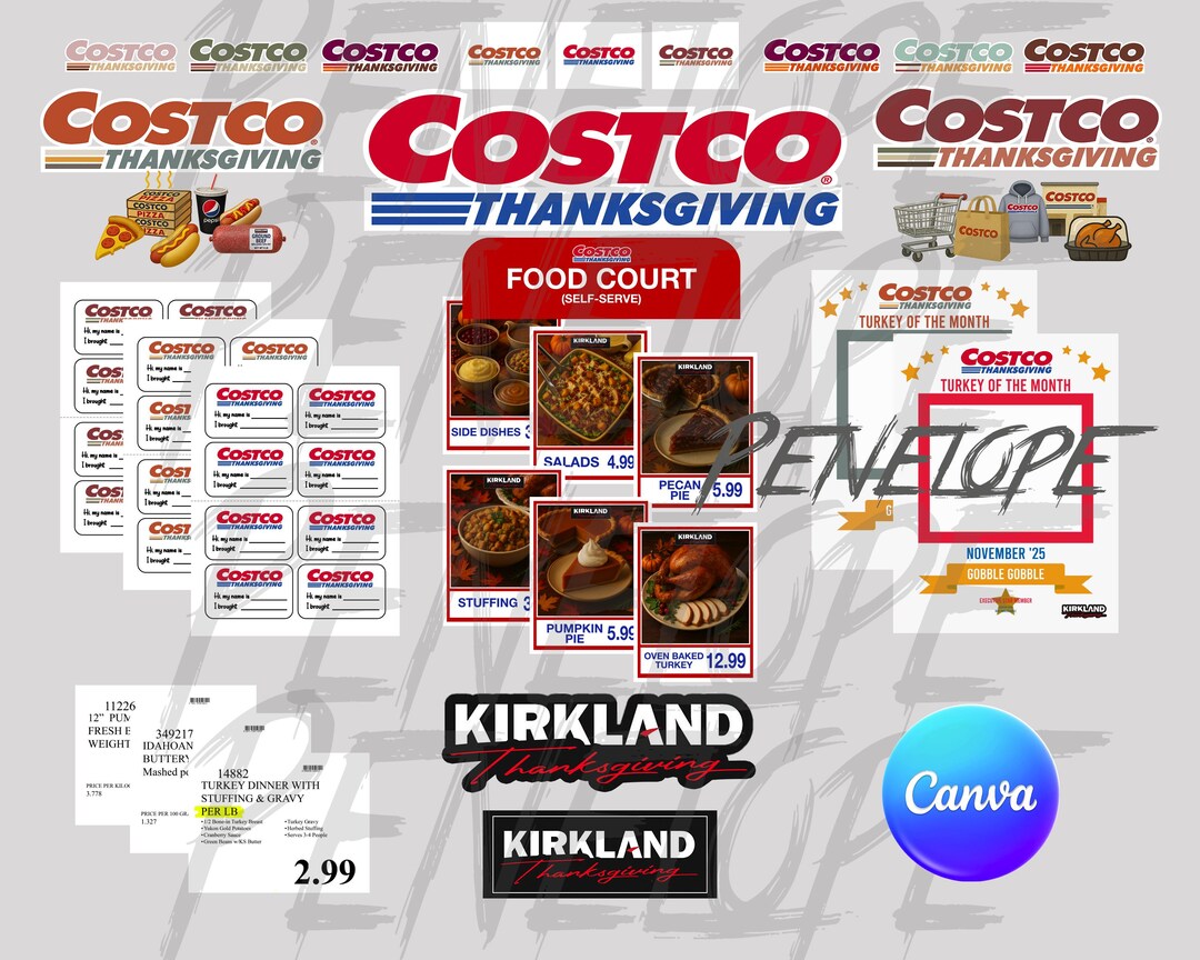 Costco Thanksgiving Printables, Canva Templates (digital File) - Etsy