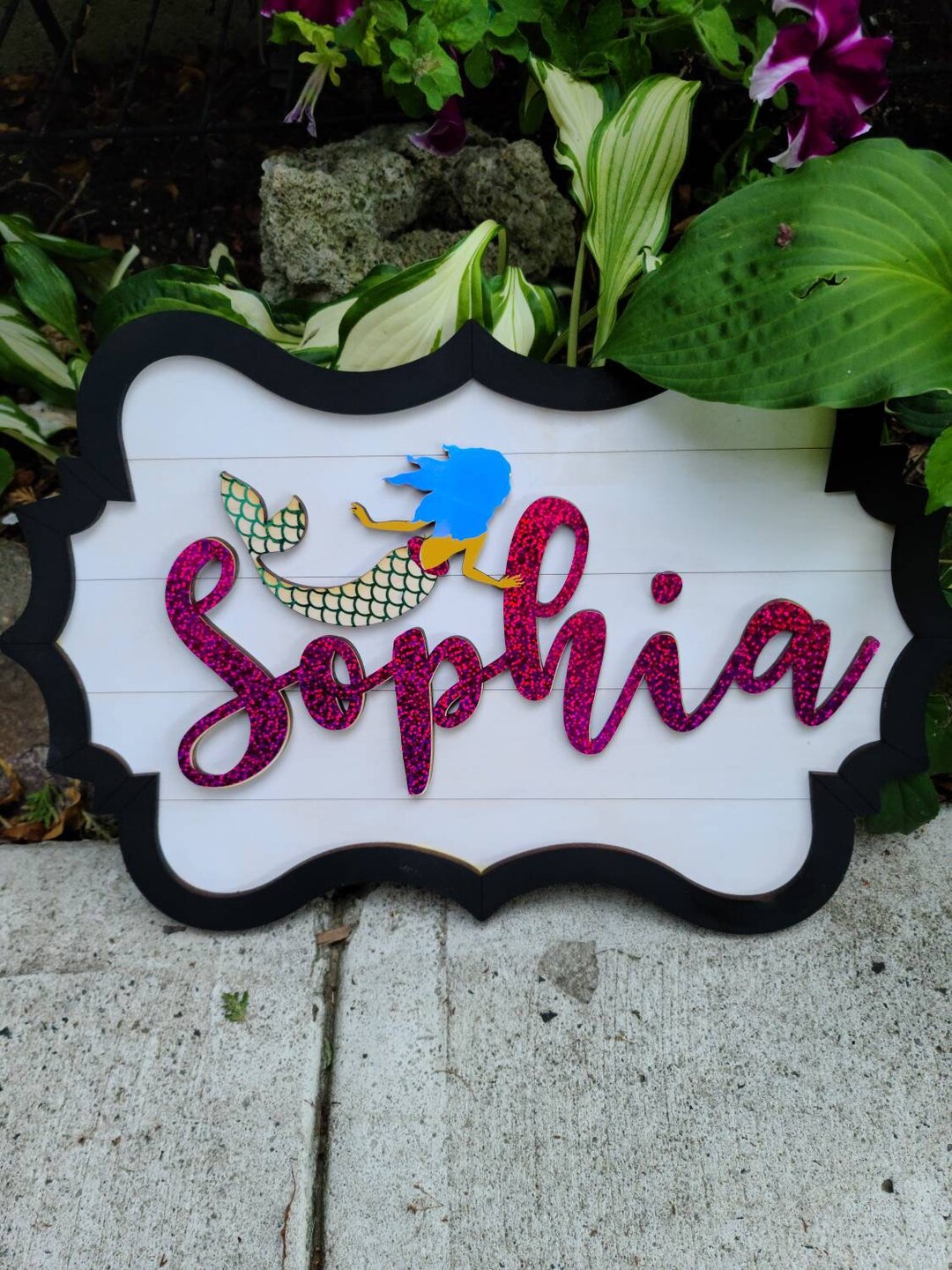 Holographic/glitter Mermaid Name Sign for Little Girl's or Little Boy's ...