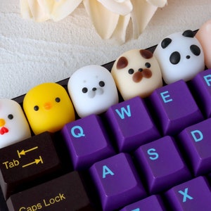 Handmade Animal Keycap Resin Artisan Keycaps Cute Chick Chicken Panda ...